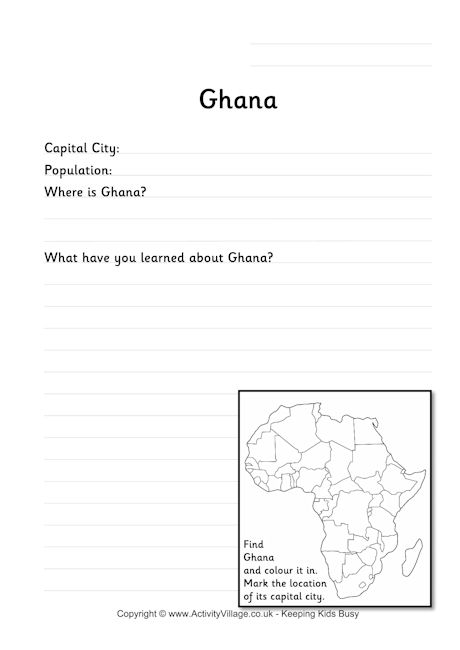 Ghana Facts and Printables for Kids