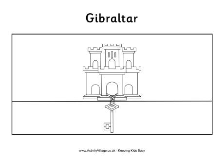 Gibraltar Flag Colouring Page | Activity Village