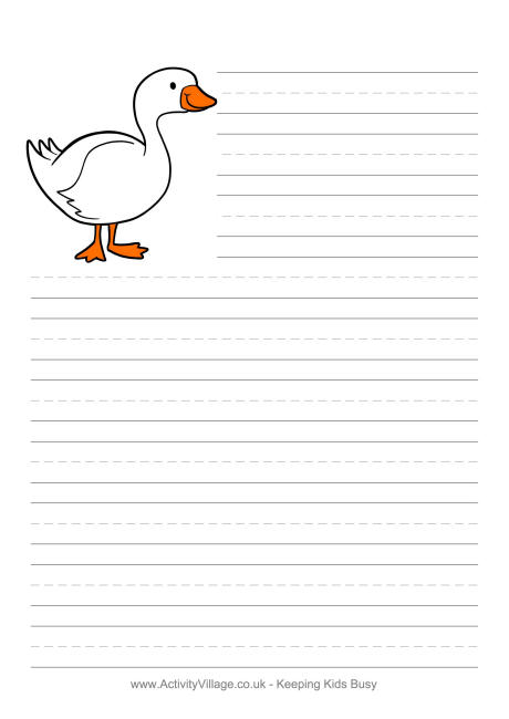 Goose Writing Paper | Activity Village