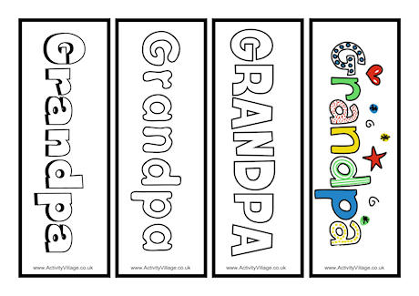 Grandparents' Day Bookmarks | Activity Village
