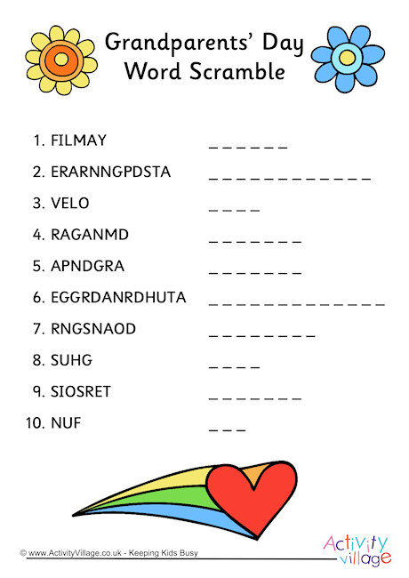 Grandparents' Day Puzzles | Activity Village