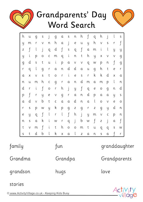 Grandparents' Day Puzzles | Activity Village