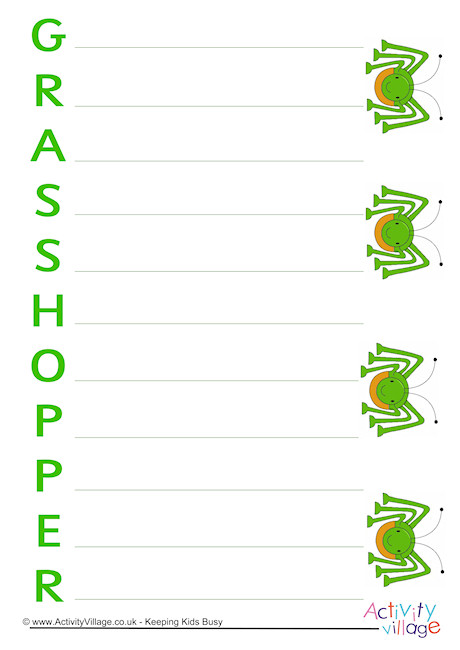 Minibeast Acrostic Poem Printables | Activity Village