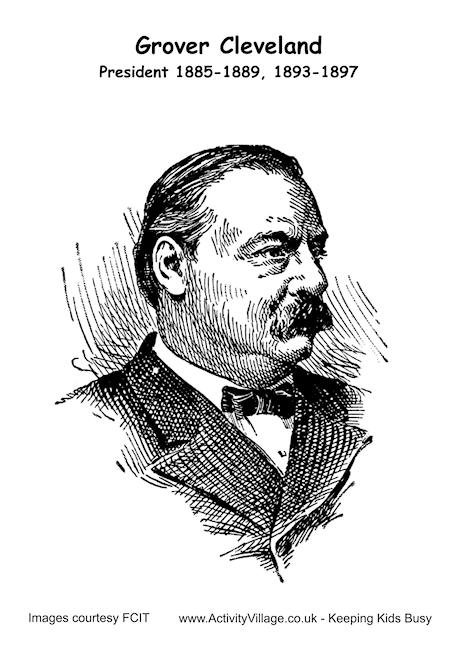 Grover Cleveland Colouring Page | Activity Village