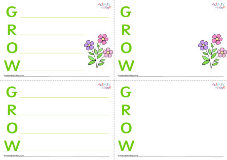 Flower Acrostic Poem Printables | Activity Village