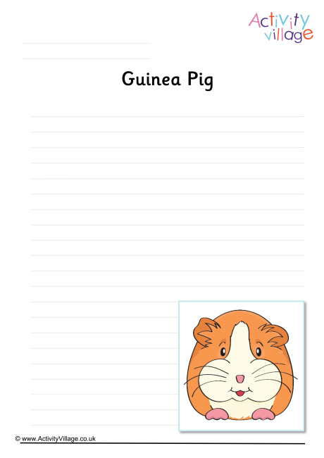 Guinea Pig Writing Page | Activity Village