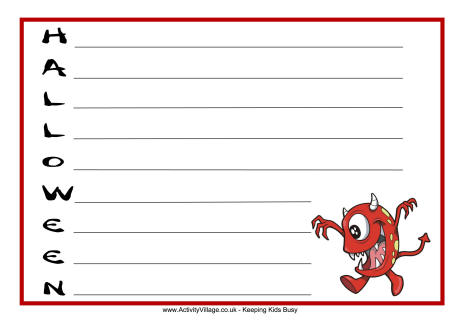 Halloween Acrostic Poem Printables | Creative Writing Frames for Kids ...