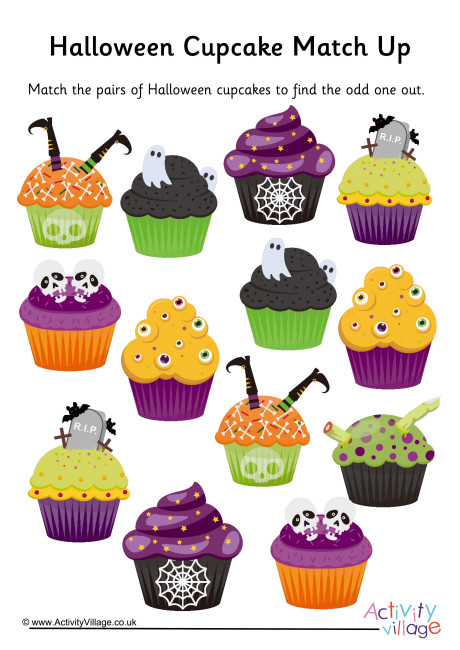 Halloween Cupcake Match Up Puzzle | Activity Village
