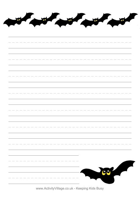 Halloween Writing Paper | Activity Village