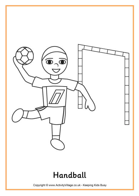 Handball Colouring Page | Activity Village