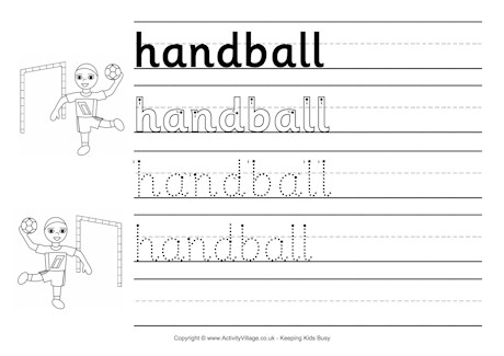 Sports Handwriting Worksheets | Activity Village