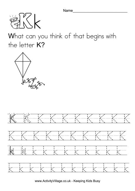 Handwriting Alphabet K | Activity Village