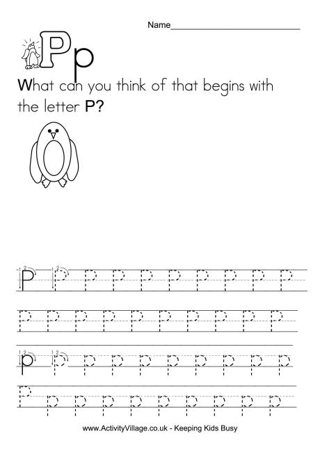 Handwriting Alphabet P | Activity Village