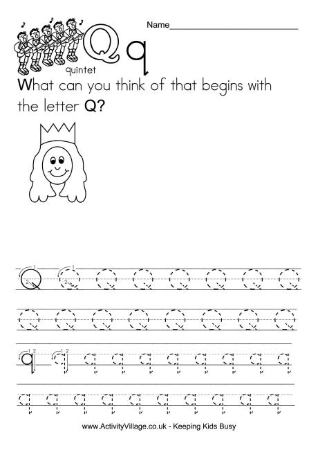 Handwriting Alphabet Q | Activity Village
