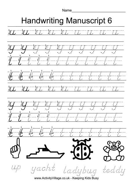 Handwriting Practice Manuscript 6 | Activity Village