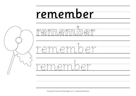 Remembrance Day Worksheets | Activity Village