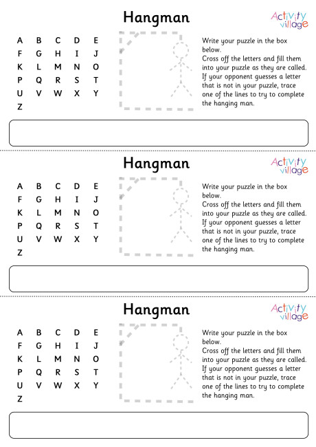 Hangman Printable | Activity Village