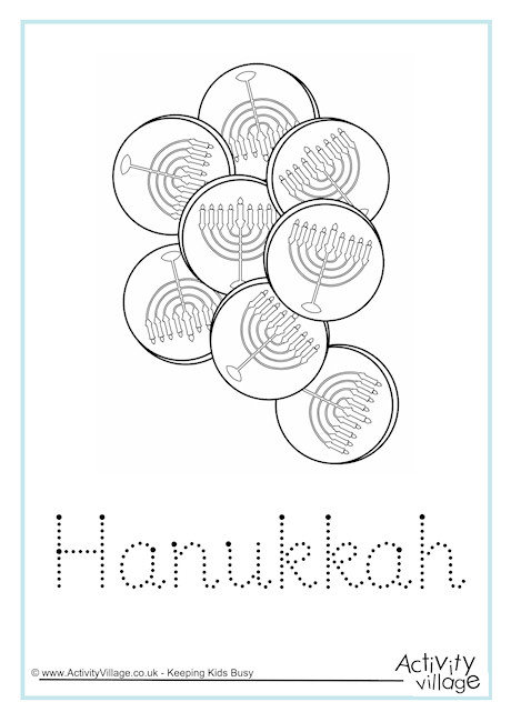 Hanukkah Handwriting Worksheets | Activity Village