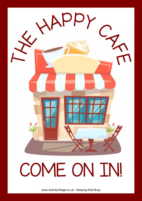 Happy Café Come On In Poster | Activity Village