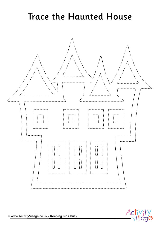 Haunted House Tracing Page | Activity Village