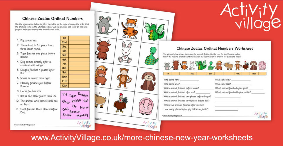 Have Fun With Ordinal Numbers And The Chinese Zodiac Animals | Activity ...