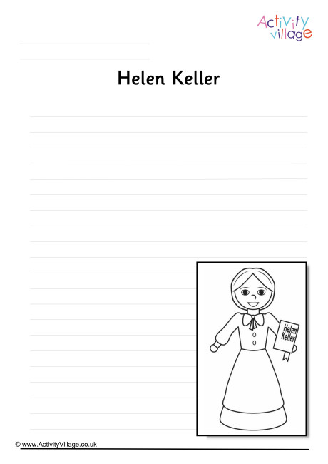 Helen Keller Writing Page | Activity Village