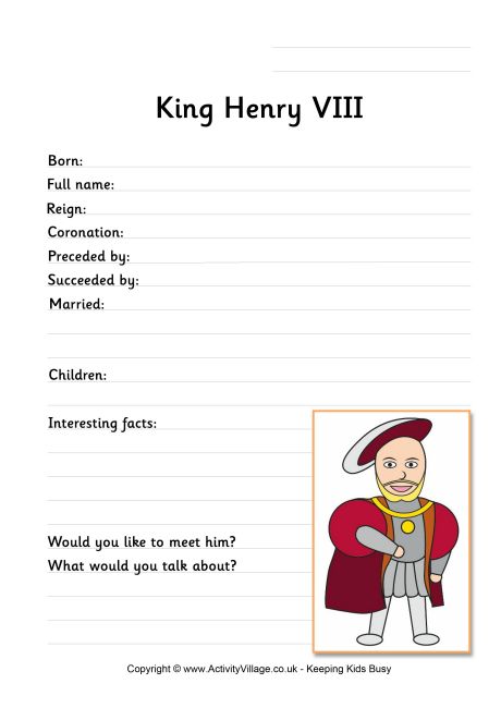 Henry VIII | Activity Village