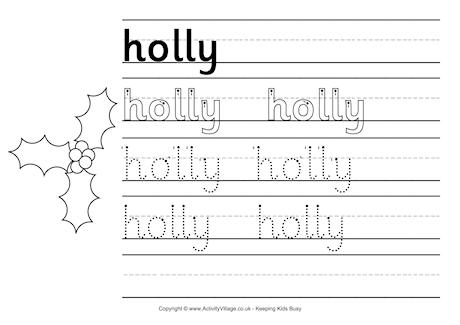 Christmas Handwriting Worksheets | Activity Village