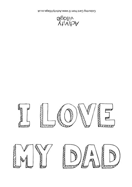 I Love My Dad Colouring Card | Activity Village