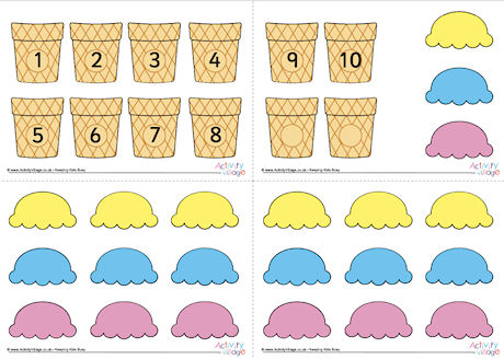 Ice Cream Counting Printable | Activity Village