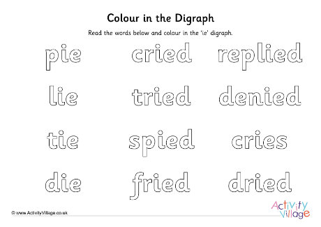 Ie Digraph Colour In | Activity Village
