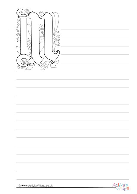 Illuminated Letter M Writing Paper | Activity Village