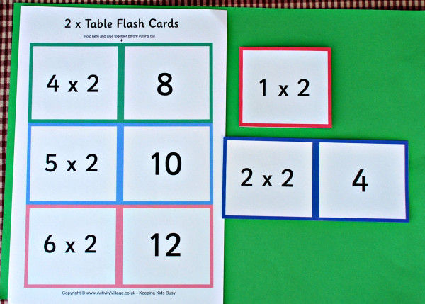 Times Tables Flash Cards | Activity Village