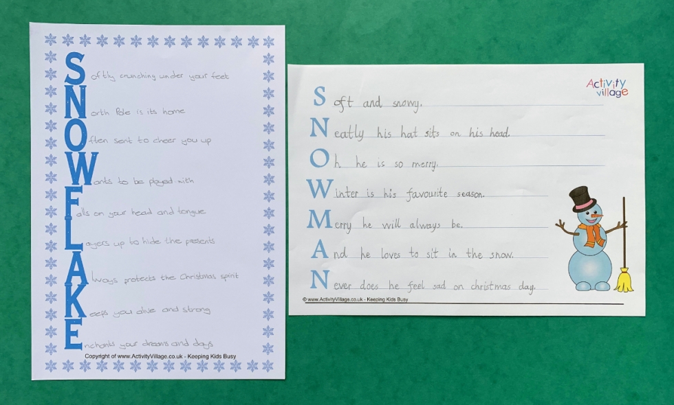 Guest Post - Writing Christmas Acrostic Poems | Activity Village