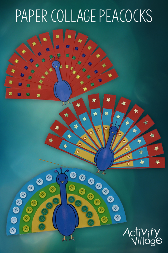 Guest Post - Paper Collage Peacocks | Activity Village
