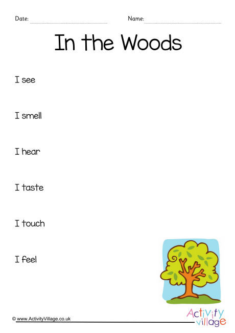Out and About Sensory Poem Printables | Activity Village