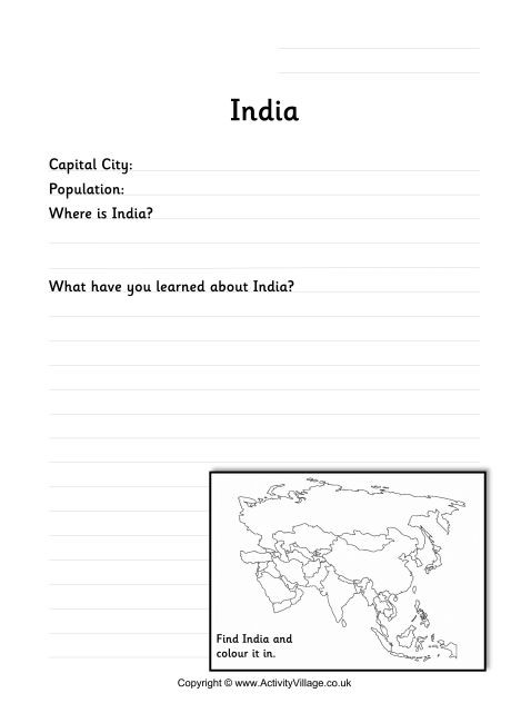 India Resources and Worksheets