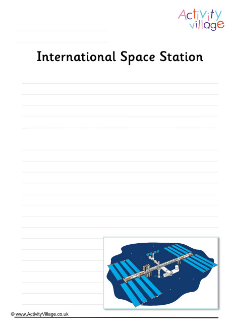 International Space Station Writing Page | Activity Village