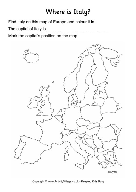 Country Map Worksheets | Activity Village