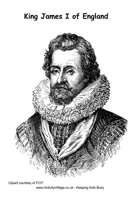 James I Colouring Page | Activity Village