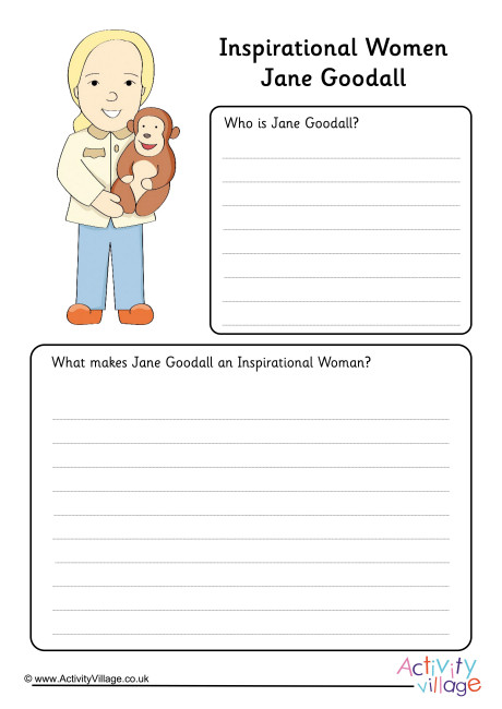 Jane Goodall Inspirational Women Worksheet | Activity Village