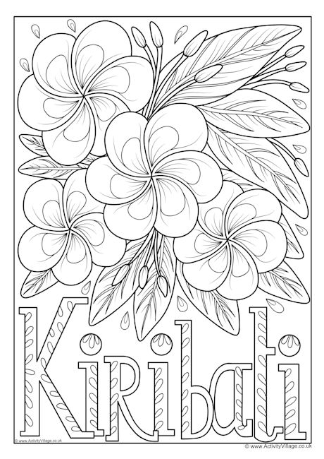 Kiribati National Flower Colouring Page | Activity Village