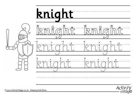 Knight Worksheets | Activity Village