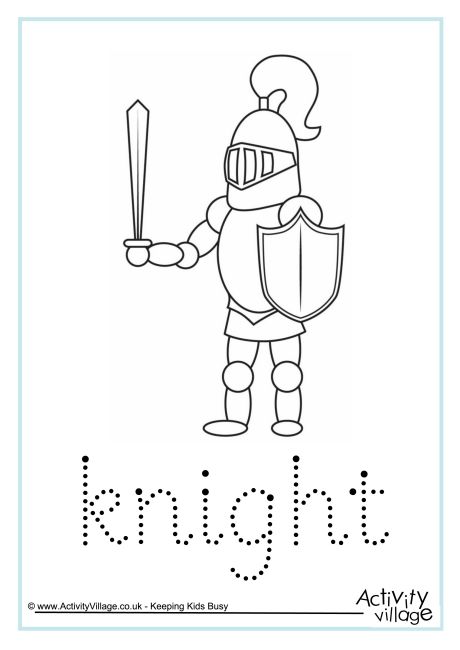 Knight Word Tracing | Activity Village