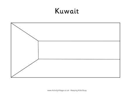 Kuwait Flag Colouring Page | Activity Village