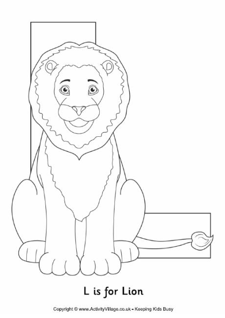 L is for Lion Colouring Page | Activity Village
