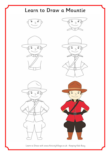 Learn to Draw a Mountie | Activity Village