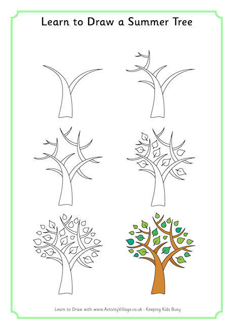 Learn To Draw A Summer Tree | Activity Village