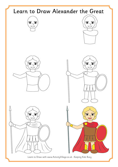 Learn to Draw Alexander the Great | Activity Village