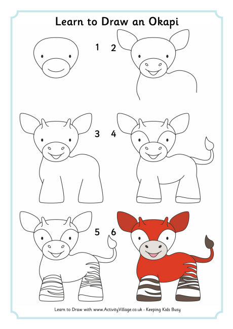 Learn To Draw An Okapi | Activity Village